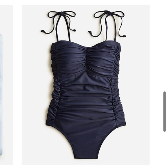 J. Crew | Swim | Jcrew Womens Navy Blue Swim Suit Ruched Sweetheart One ...